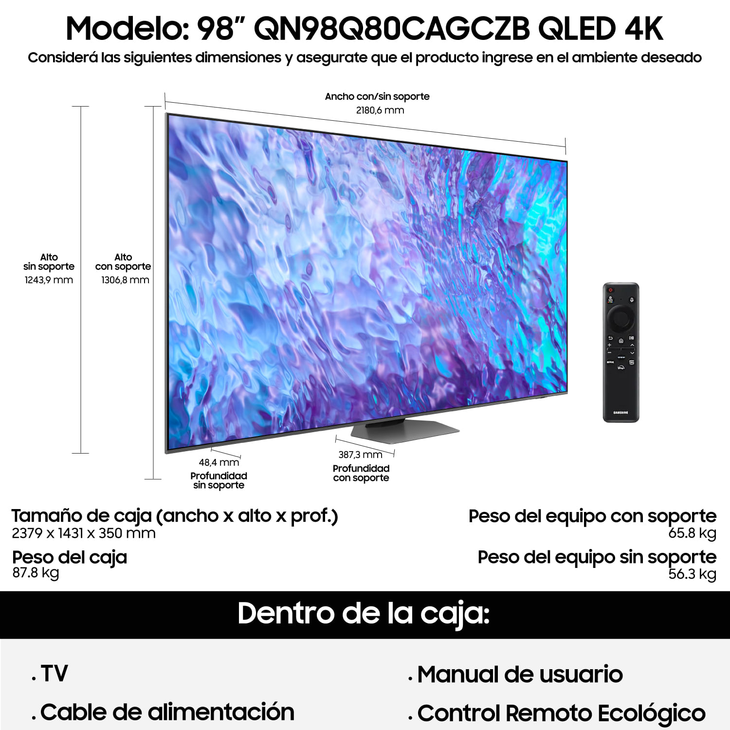 98 QN98Q80C SMART 4K QLED QUANTUM HDR+ - Naldo